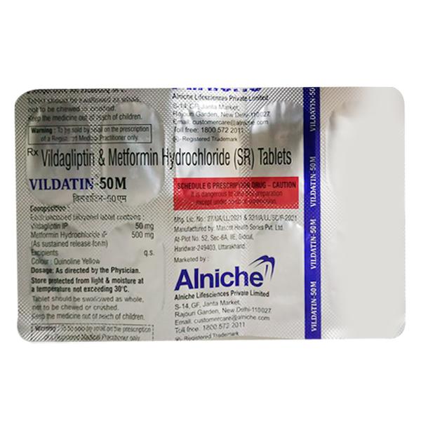VILDATIN M 500 Tablet 10's : Price, Uses, Side Effects | Netmeds