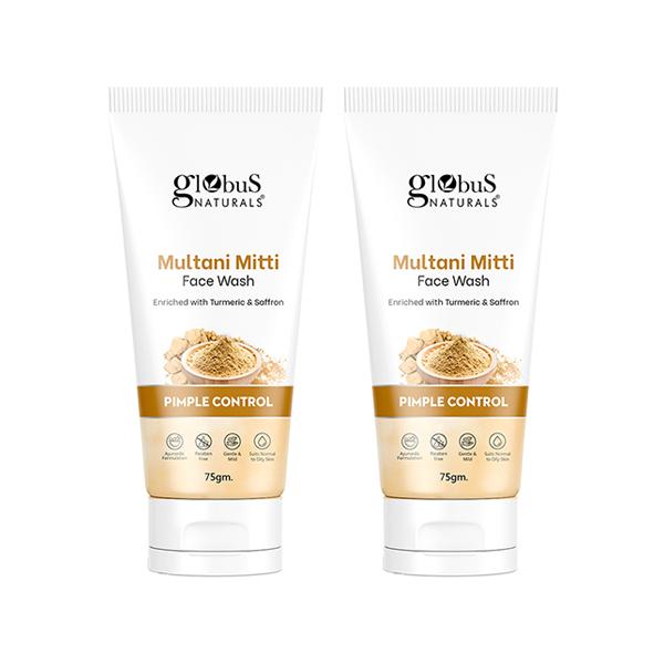 Buy Globus Naturals Multani Mitti Face Wash, Enriched with Turmeric and ...