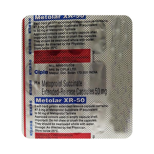 Metolar XR 50mg Capsule 15'S : Price, Uses, Side Effects | Netmeds