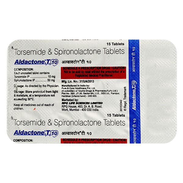 ALDACTONE T 10 Tablet 15's Price, Uses, Side effects, Substitutes | Netmeds