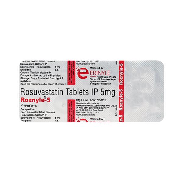 ROZNYLE 5mg Tablet 10's Price, Uses, Side effects, Substitutes | Netmeds