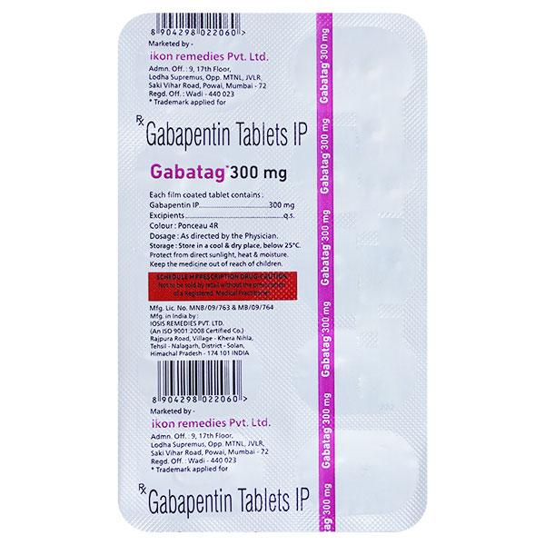 Buy GABATAG 300 MG Tablet 10's Online at Upto 25% OFF | Netmeds