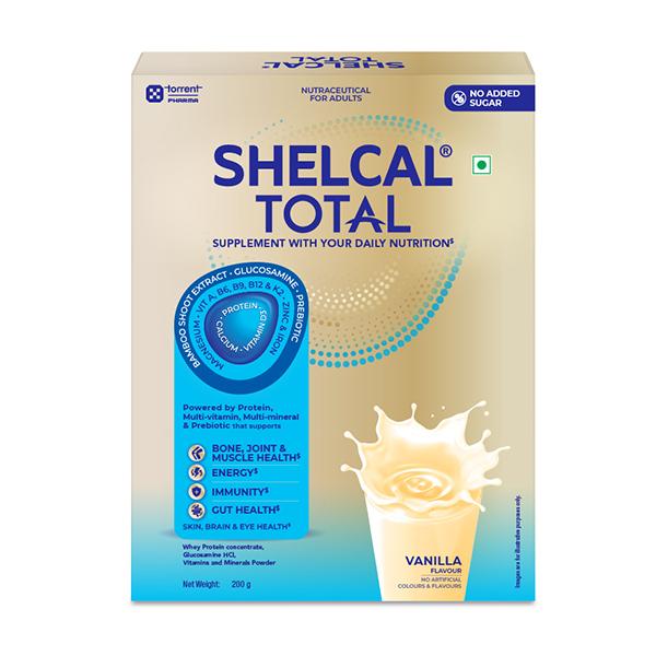 SHELCAL TOTAL NO ADDED SUGAR VANILLA FLAVOUR Powder 200g