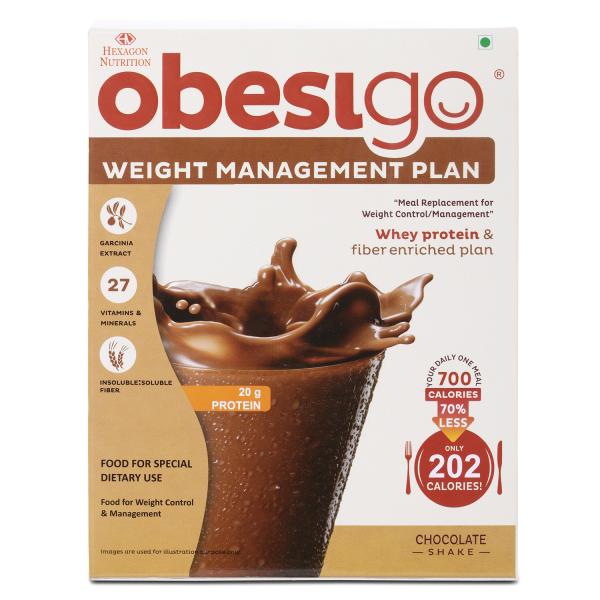 Hexagon Nutrition Obesigo Powder - Chocolate Shake (Pack of 7 x 50 gm ...