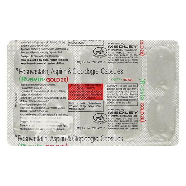 Buy ROSVIN GOLD 20 Capsule 10's Online at Upto 25% OFF | Netmeds