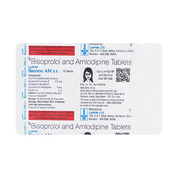 BISONEXT AM 2.5 Tablet 15's : Price, Uses, Side Effects | Netmeds