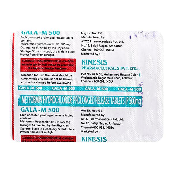 Gala M 500mg Tablet 10'S : Price, Uses, Side Effects | Netmeds