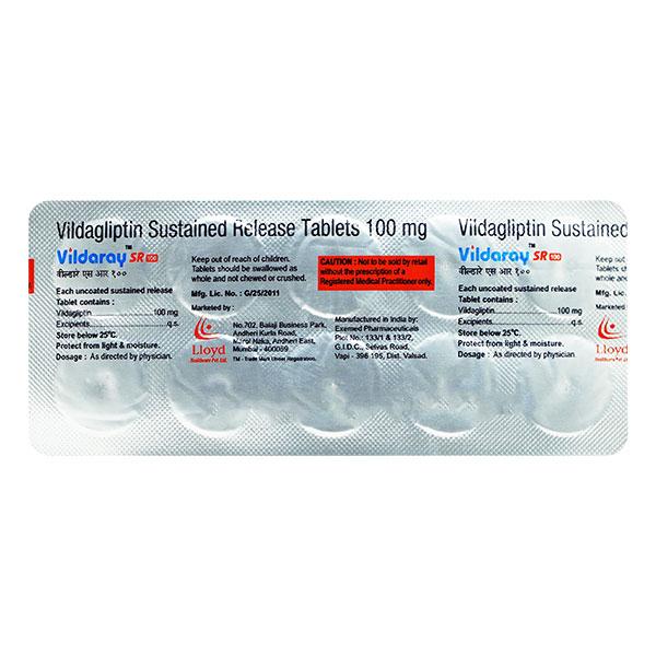 VILDARAY SR 100 Tablet 10's : Price, Uses, Side Effects | Netmeds