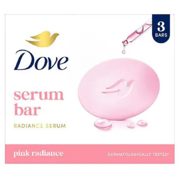 Dove Pink Radiance Serum Bar Soap (Pack of 3 x 125 g)