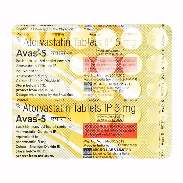 Buy AVAS 5mg Tablet 30's Online at Upto 25% OFF | Netmeds