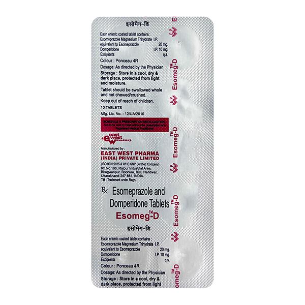 Buy ESOMEG D Tablet 10's Online | Netmeds
