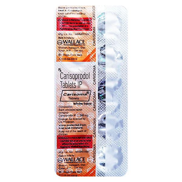 Carisoma 350mg Tablet 10'S - Price, Uses, Side Effects, and Substitutes ...