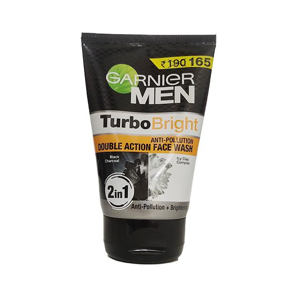 Buy Garnier Men Turbo Bright Anti Pollution Double Action Face Wash 100 ...