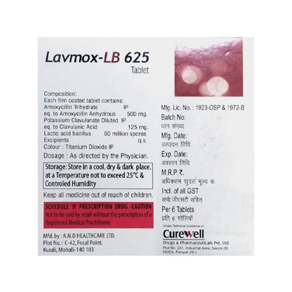 Buy LAVMOX LB 625 Tablet 6's Online at Upto 25% OFF | Netmeds