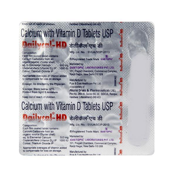 Buy Dailycal HD Tablet 15'S Online at Upto 25% OFF | Netmeds