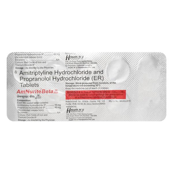 Buy AMNURITE BETA ER 10/40 Tablet 10's Online at Upto 25% OFF | Netmeds