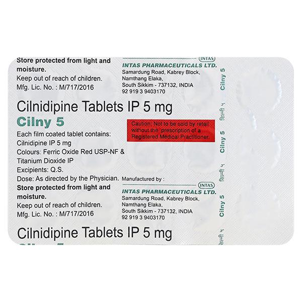 CILNY 5mg Tablet 15's : Price, Uses, Side Effects | Netmeds