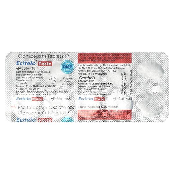 ECITELO FORTE Tablet 10's - Price, Uses, Side Effects, and Substitutes ...