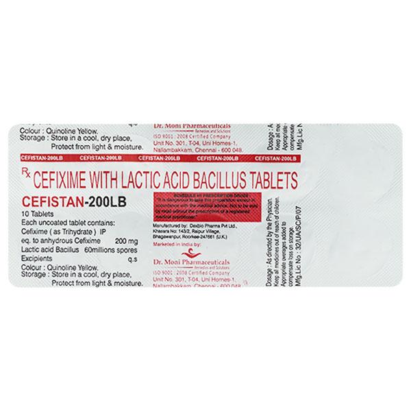 CEFISTAN LB 200 Tablet 10's : Price, Uses, Side Effects | Netmeds