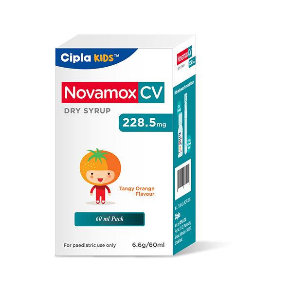 NOVAMOX CV 228.5MG TANGY ORANGE FLAVOUR Dry Syrup 60ml : Price, Uses ...