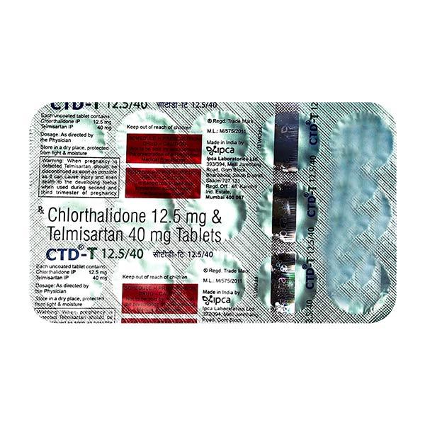 CTD T 12.5/40mg Tablet 15'S : Uses, Side Effects, Price | Netmeds