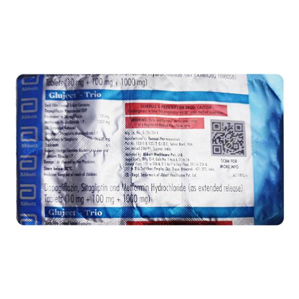 Buy GLUJECT TRIO 10+100+1000mg Tablet 10's Online at Upto 25% OFF | Netmeds