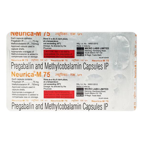Neurica M 75mg Capsule 10'S Price, Uses, Side effects, Substitutes ...