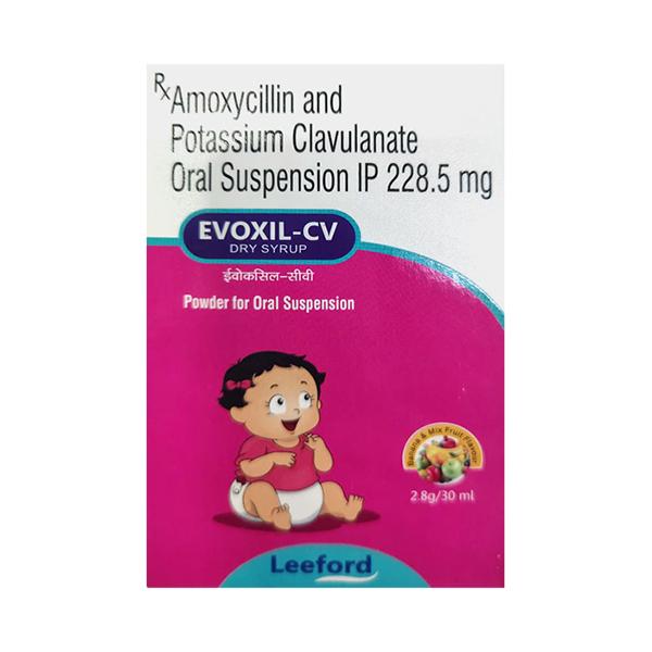 Evoxil CV Banana & Mixfruit Flavour Dry Syrup 30ml : Uses, Side Effects ...