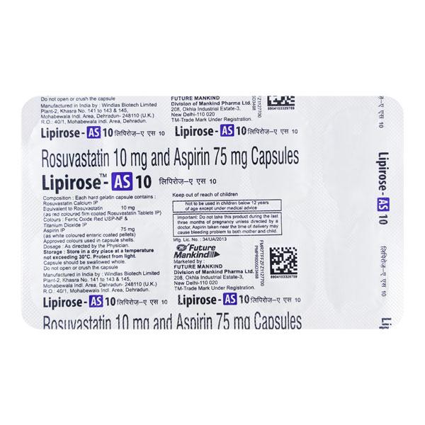 LIPIROSE AS 10 Capsule 10's Price, Uses, Side effects, Substitutes ...