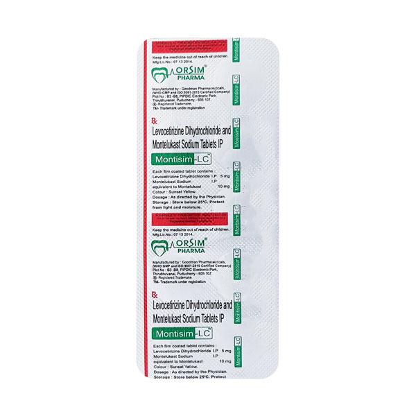 Buy MONTISIM LC Tablet 10's Online at Upto 25% OFF | Netmeds