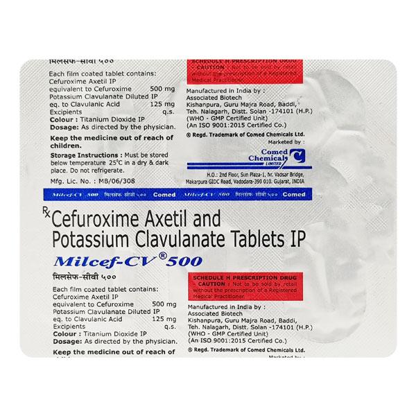 Milcef CV 500mg Tablet 6'S : Price, Uses, Side Effects | Netmeds