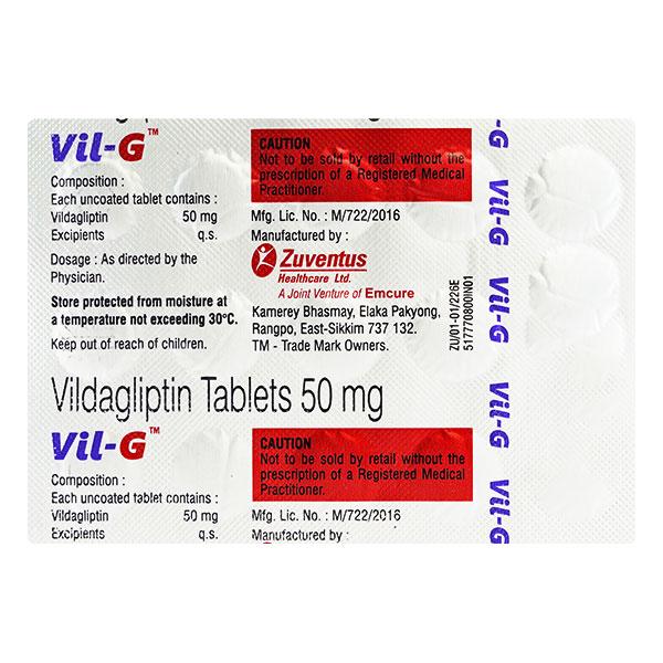 VIL G 50mg Tablet 15's : Price, Uses, Side Effects | Netmeds
