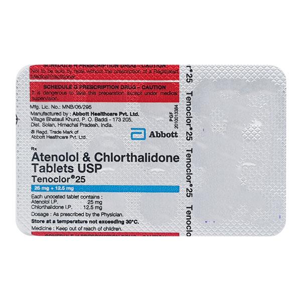 Tenoclor 25mg Tablet 15'S : Price, Uses, Side Effects | Netmeds