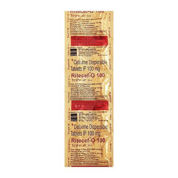 RITECEF O 100 Dispersible Tablet 10's : Price, Uses, Side Effects | Netmeds