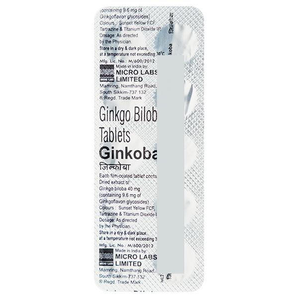 Ginkoba Tablet 10'S : Price, Uses, Side Effects | Netmeds