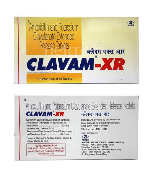 Clavam XR Tablet 10'S Price, Uses, Side effects, Substitutes | Netmeds