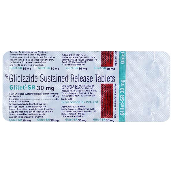 GLILET SR 30 MG Tablet 10's : Price, Uses, Side Effects | Netmeds