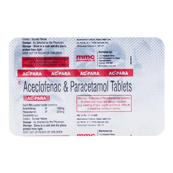 AC PARA Tablet 10's Price, Uses, Side effects, Substitutes | Netmeds