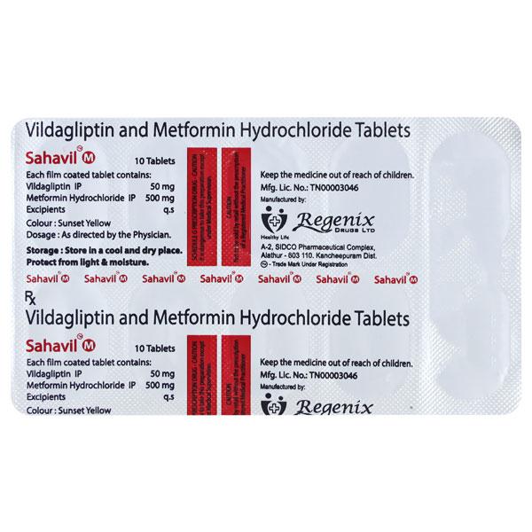 SAHAVIL M 50/500 Tablet 10's : Price, Uses, Side Effects | Netmeds