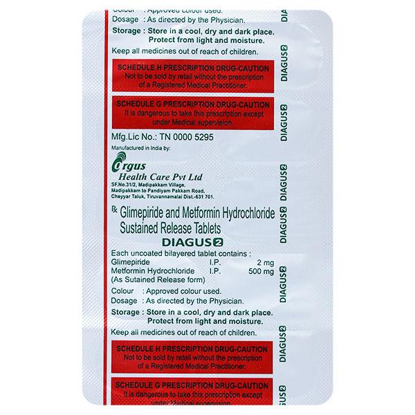 Buy DIAGUS 2 Tablet 10's Online at Upto 25% OFF | Netmeds