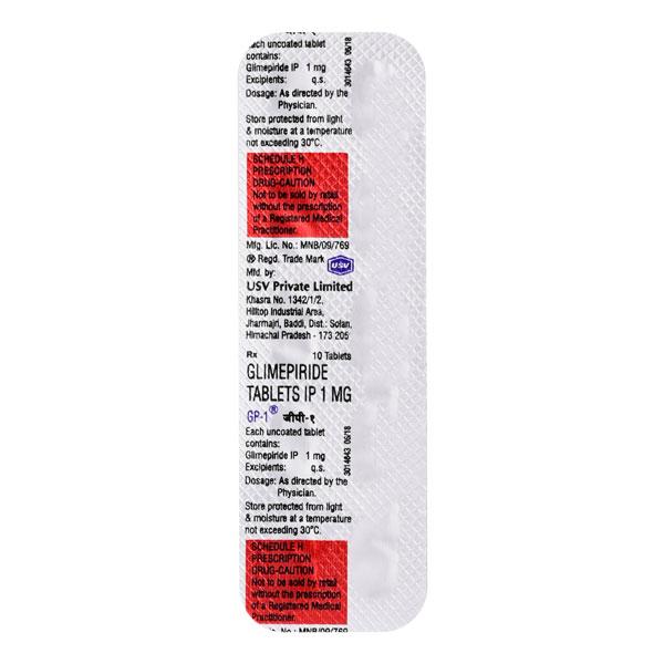 GP 1mg Tablet 10'S : Price, Uses, Side Effects | Netmeds