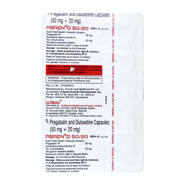 PBREN D 50/20 Capsule 10's Price, Uses, Side effects, Substitutes | Netmeds
