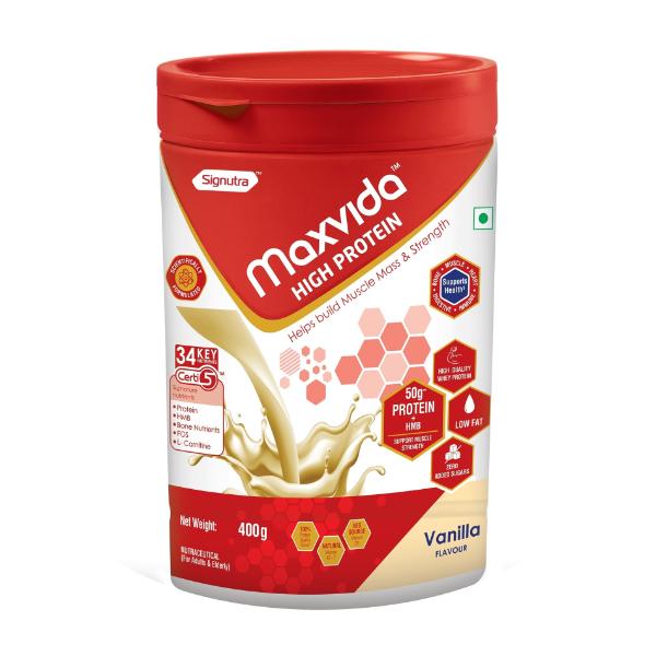 Maxvida High Protein Powder - Vanilla Flavour (Jar) 400 g