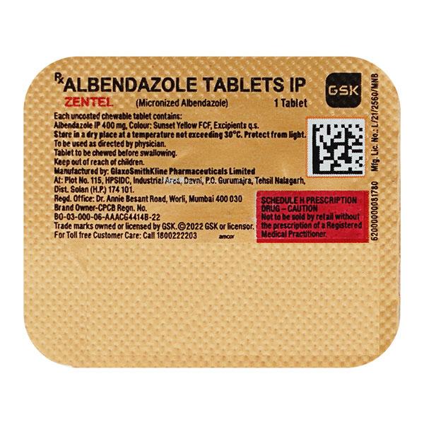 Zentel Tablet 1'S - Price, Uses, Side Effects | Netmeds