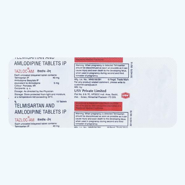 Tazloc AM 40mg Tablet 10'S : Price, Uses, Side Effects | Netmeds