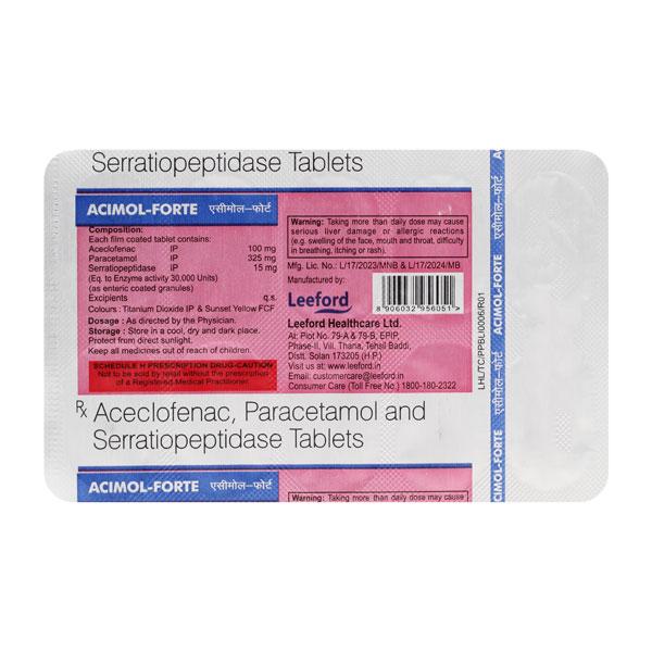Buy Acimol Forte Tablet 10'S Online at Upto 25% OFF | Netmeds