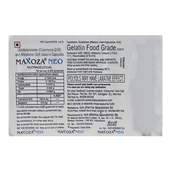 Buy MAXOZA NEO Capsule 10's Online at Upto 25% OFF | Netmeds