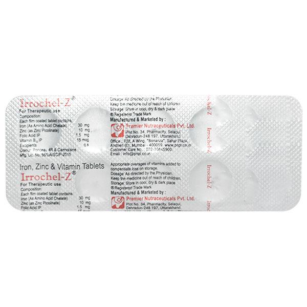 Irrochel Z Tablet 10'S Price, Uses, Side effects, Substitutes | Netmeds