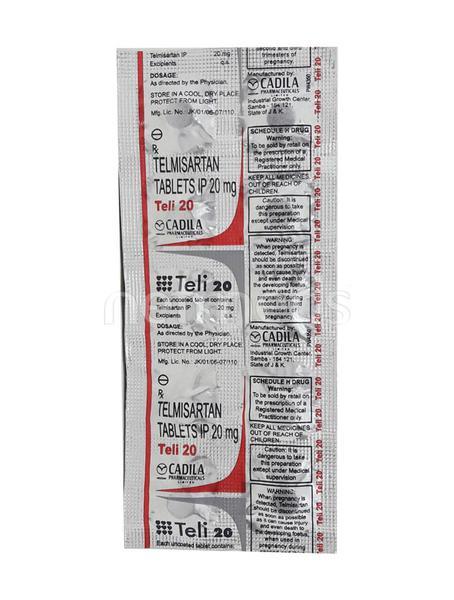 Teli 20mg Tablet 10'S : Price, Uses, Side Effects | Netmeds