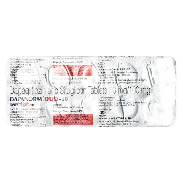 DAPANORM DUO 10 Tablet 10's Price, Uses, Side effects, Substitutes ...